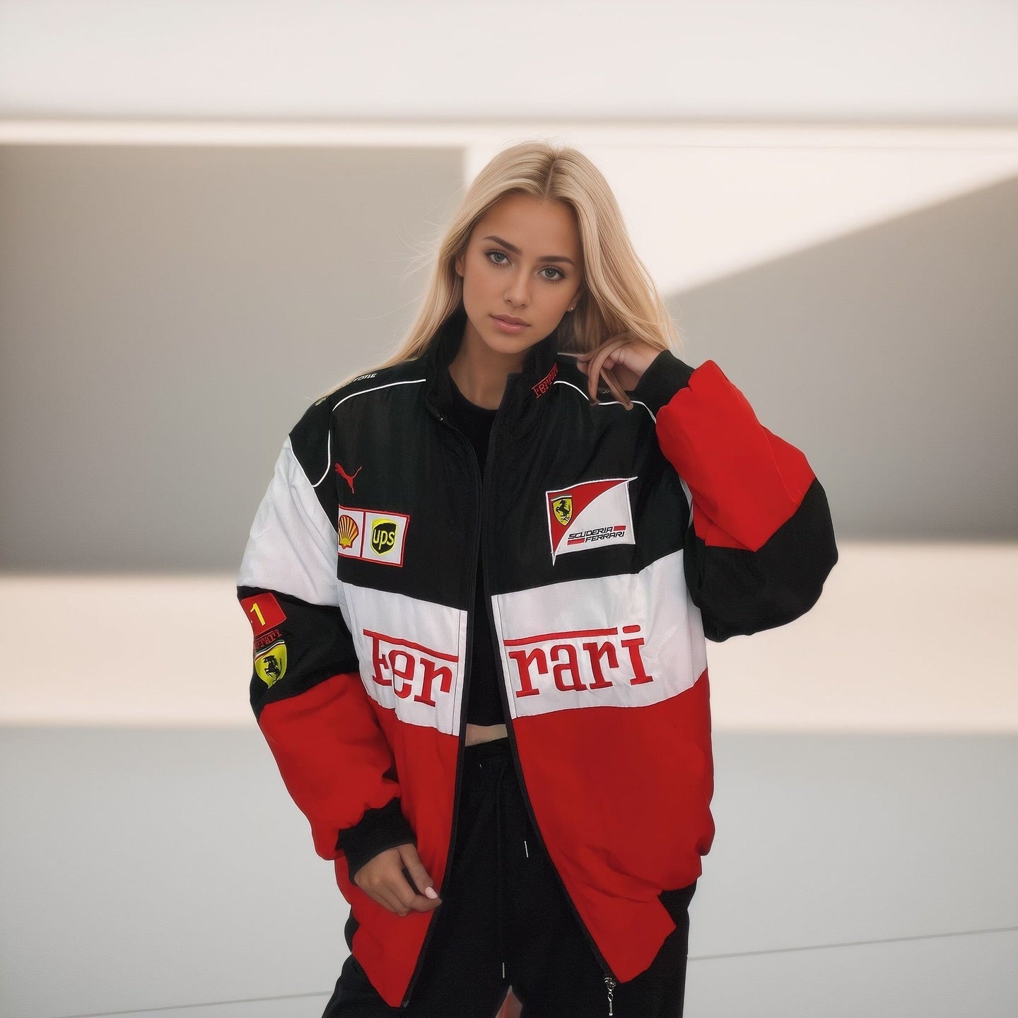 Shop Ferrari F1 Racing Jacket with Sponsor Logos – The Jacket Seller LTD